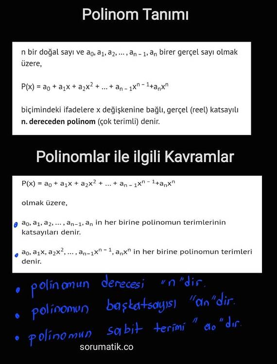 Polinom: Nedir? Türleri, Bölmesi, Konu Anlatımı, Örnekler - Sorumatik
