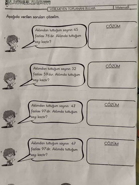 Verilmeyen Toplananı Bulma Soruları Çözümü - Sorumatik