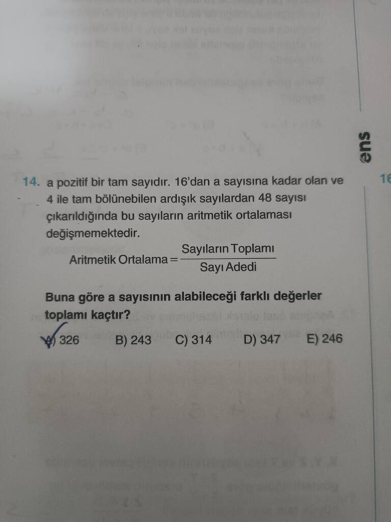 14. a pozitif bir tam sayıdır. 16’dan a sayısına kadar olan ve 4 ile ...