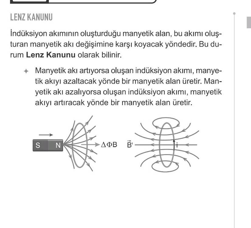 LENZ KANUNU Indüksiyon akımının oluşturduğu manyetik alan, bu akımı ...
