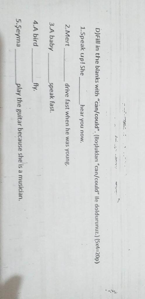 Bosluk doldurma ingilizce - Sorumatik