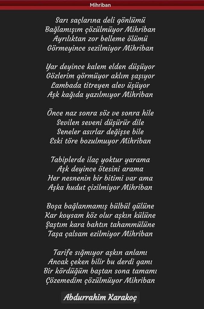 Mihriban şiiri temasıyla şiir yazılacak - Sorumatik
