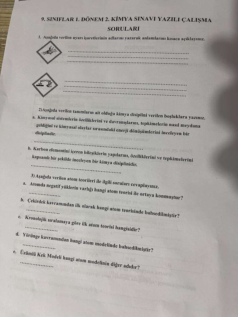 Kimya 9.sınıf ödev cevapları - Sorumatik