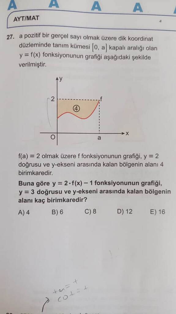 Ayt mat integralde alan sorusu - Sorumatik