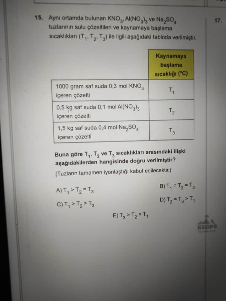 Kaynama noktası sorusu - Sorumatik