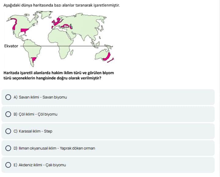 Biyom coğrafyadsjflkmgv - Sorumatik