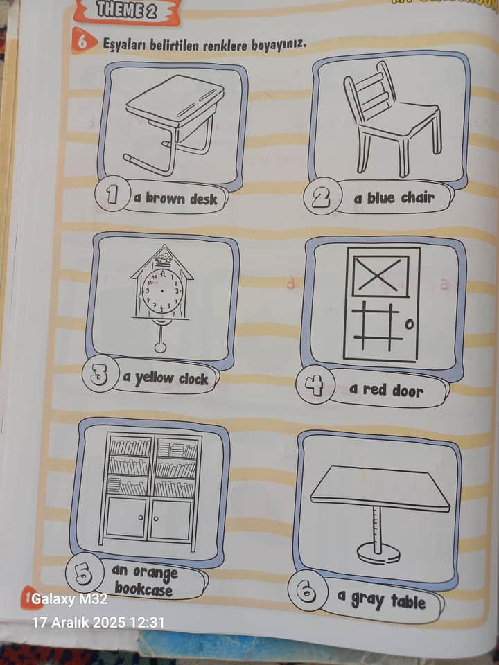 How to color the objects according to the specified colors in the image ...