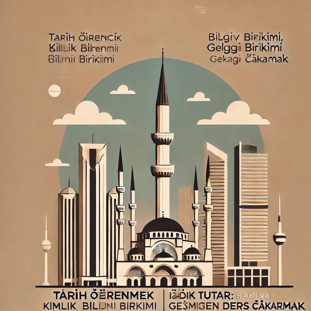 Tarih öğrenmenin bireye ve topluma faydaları ile ilgili bir afiş ...