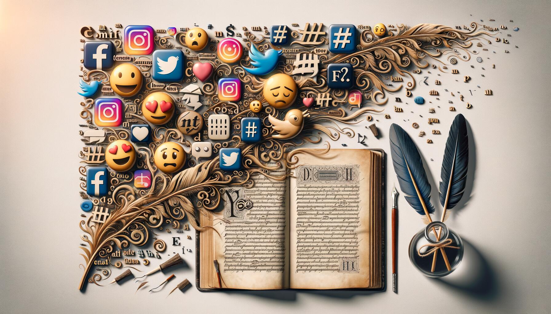 Sosyal medya dili ile edebi dil etkileşimini kanıtlayan yansıtan örnekleyen görseller ...