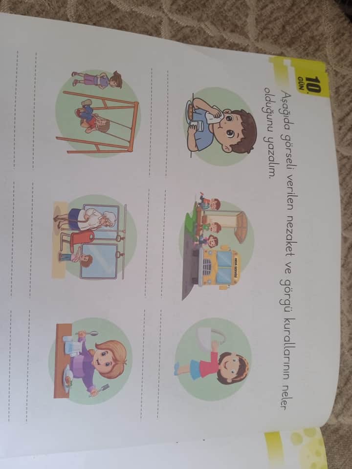 Aşağıdaki görsele verilen nezaket ve görgü kurallarına neler olduğunu ...