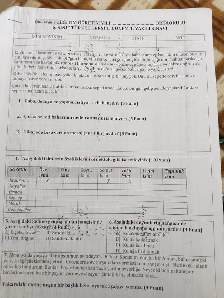 Hepsinin cevaplarını lutfen - Sorumatik