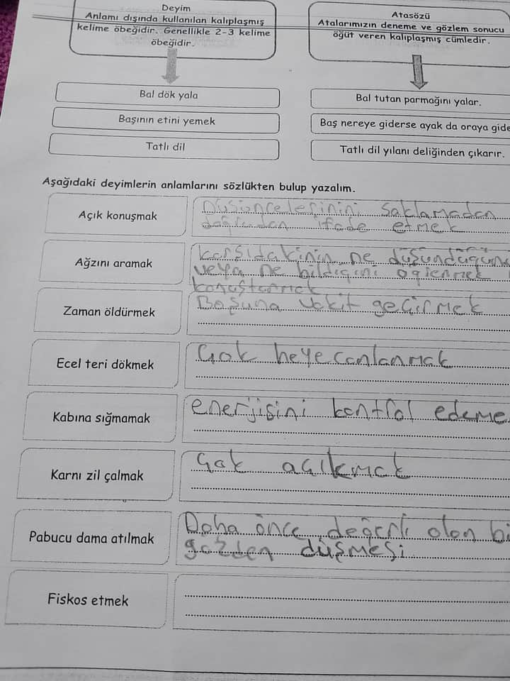 Deyimlerin anlamını sözlük - Sorumatik
