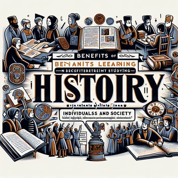 Tarih öğrenmenin bireye ve topluma faydaları ile ilgili bir afiş ...