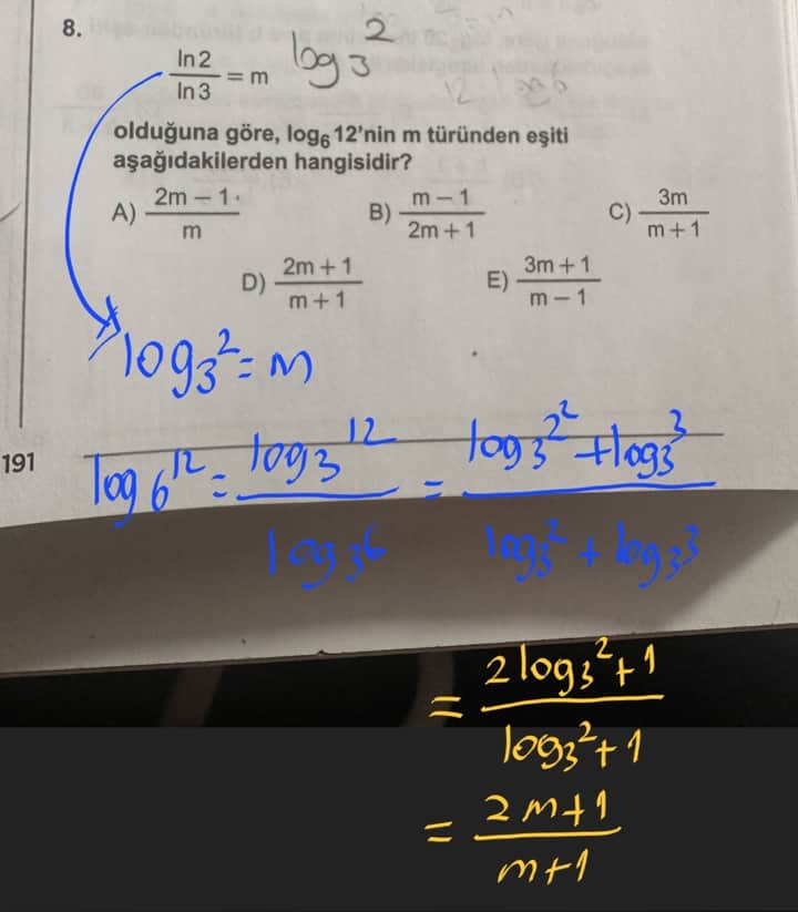 Logaritma cinsinden yazma - Sorumatik