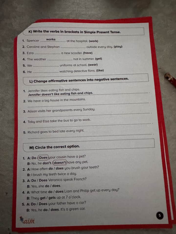 English Simple Present Tense Exercises Explanation and Answers - Sorumatik