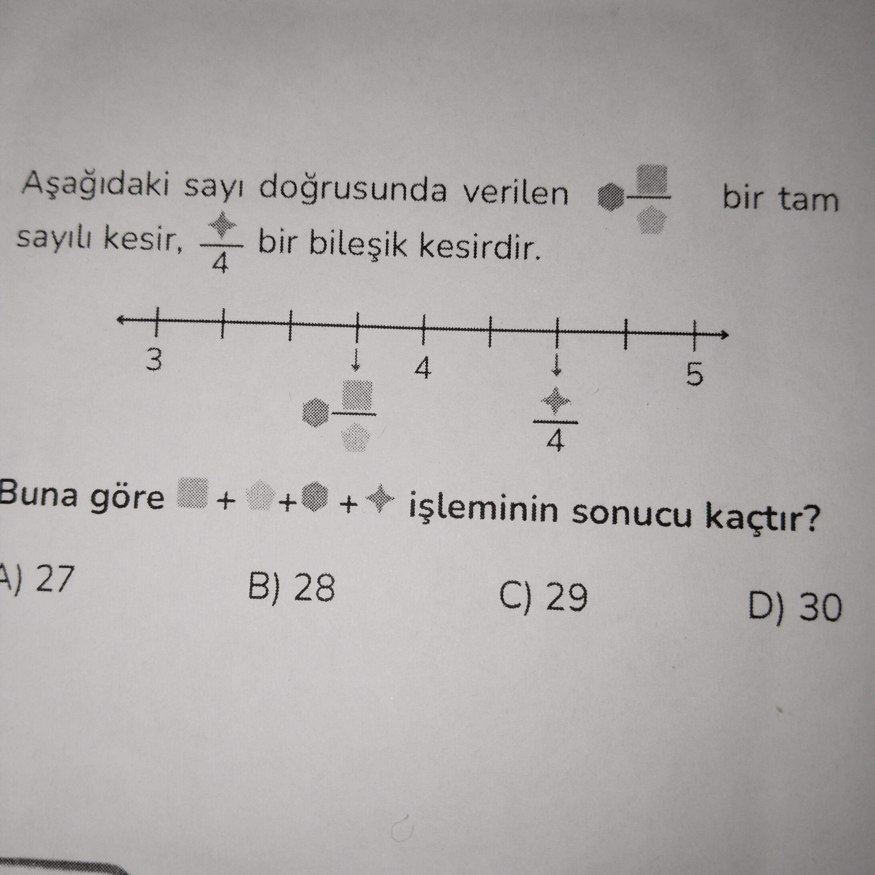 Aşağıdaki sayı doğrusunda verilen bir tam - Sorumatik